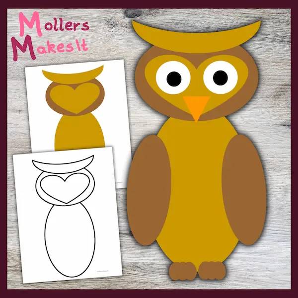 Wise Old Owl Craft Template,cut And Glue - Mollers Makes It