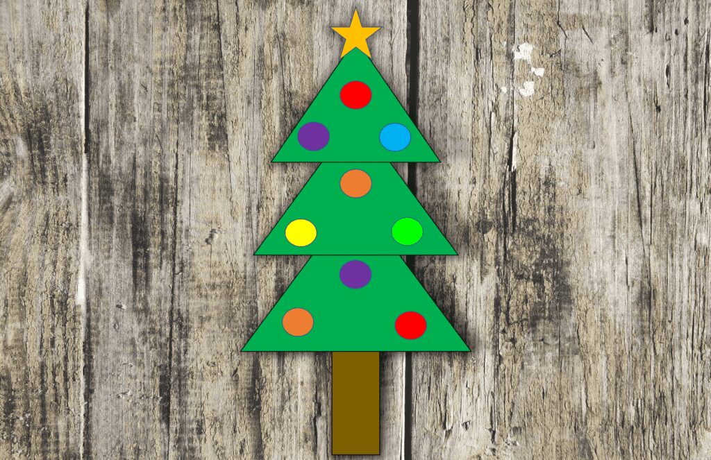 Look at this super simple paper Christmas tree holiday craft for kids