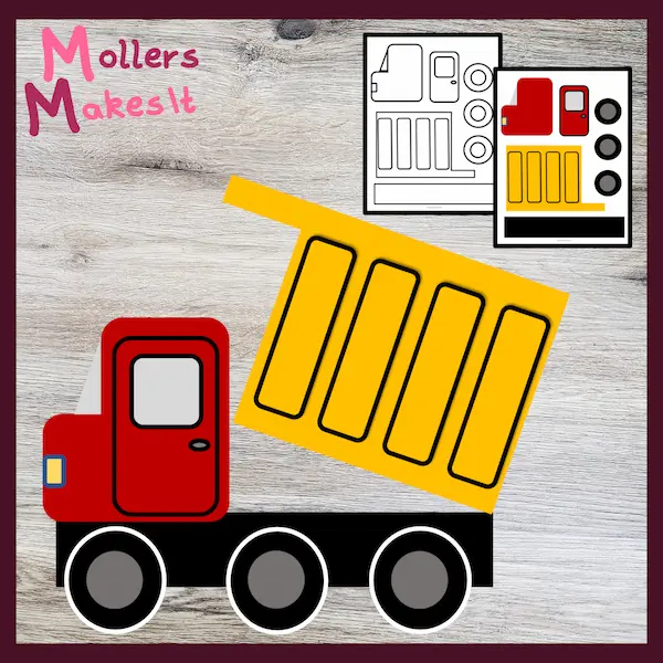 Dump Truck Craft Template, Cut And Glue - Mollers Makes It