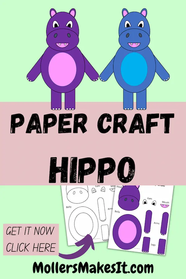 Here's A Simple Happy Humourous Hippo Paper Craft For Kids