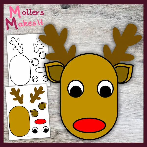 Christmas Red Nosed Reindeer Craft Template - Mollers Makes It