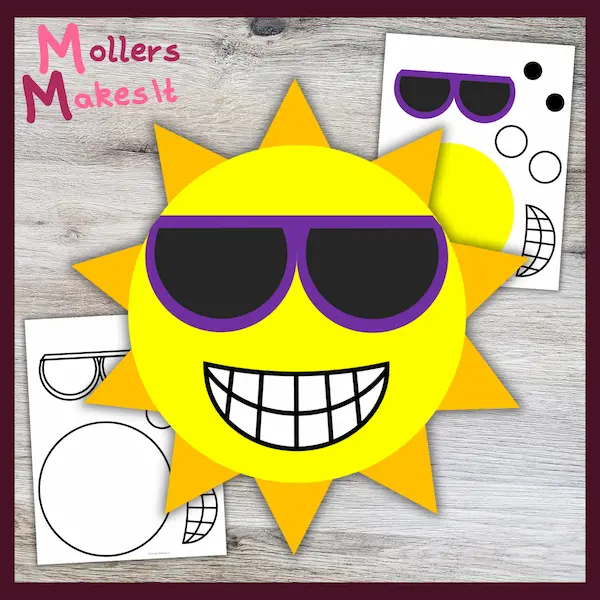 Suave Sun Craft Template - Mollers Makes It