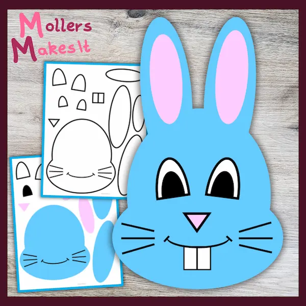 Bubbly Bunny Head Craft Template - Mollers Makes It