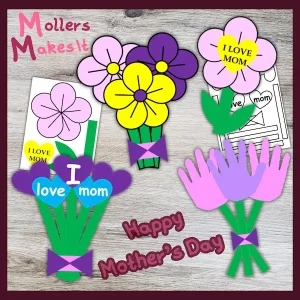 Heart Flower Bouquet Craft Template - Mollers Makes It