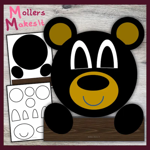 Black Bear Paper Craft Instructions For Kids-Mollers Makes It