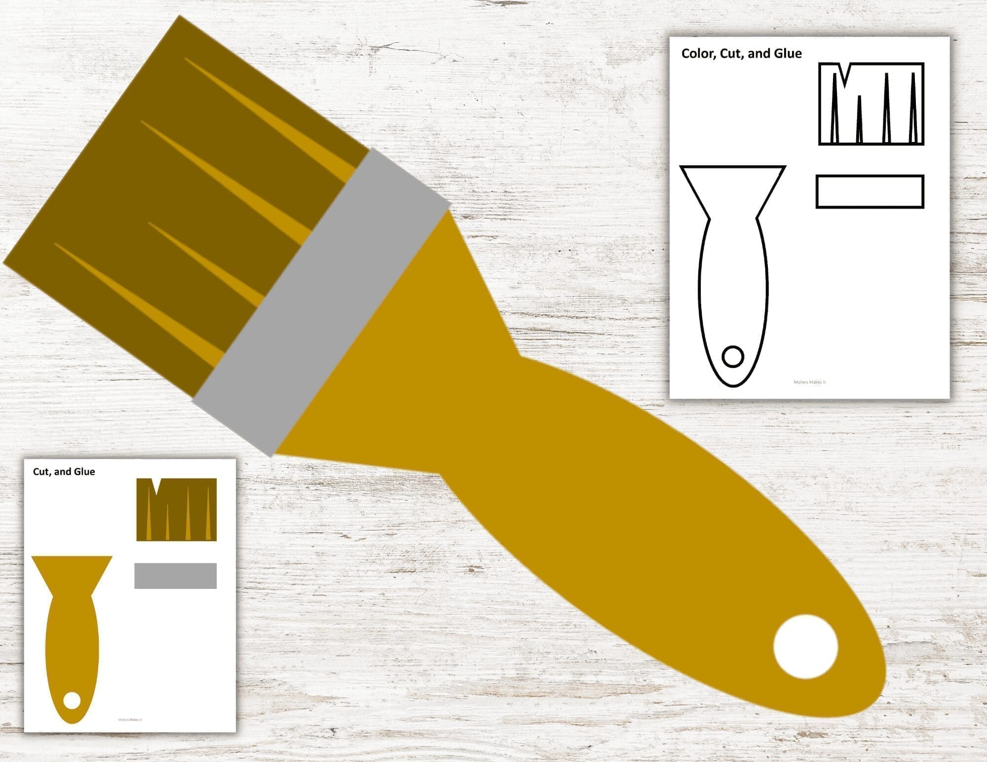 Paint Brush Paper Craft Instructions For Kids-Mollers Makes It