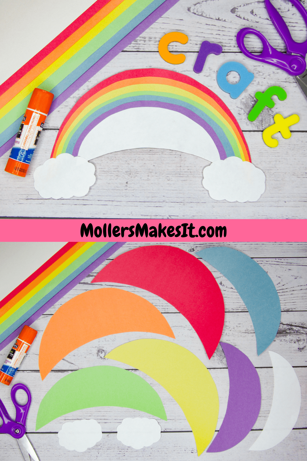 Rainbow Paper Craft Instructions For Kids-Mollers Makes It