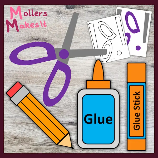 Back To School Craft Template Bundle, Cut And Glue - Mollers Makes It