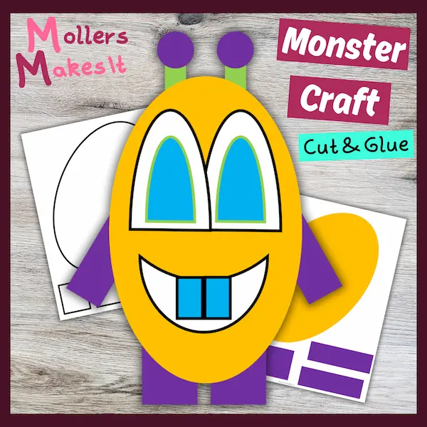 Mellow Monster Paper Craft Instructions For Kids-Mollers Makes It