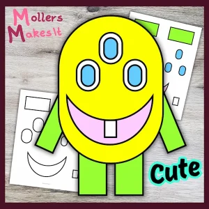 Marvelous Monster Craft Template, Cut And Glue - Mollers Makes It