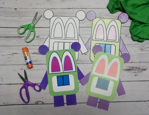 Marvelous Monster Craft Template, Cut And Glue - Mollers Makes It