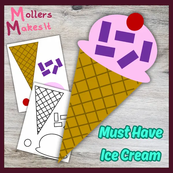 Icy Ice Cream Craft Template - Mollers Makes It