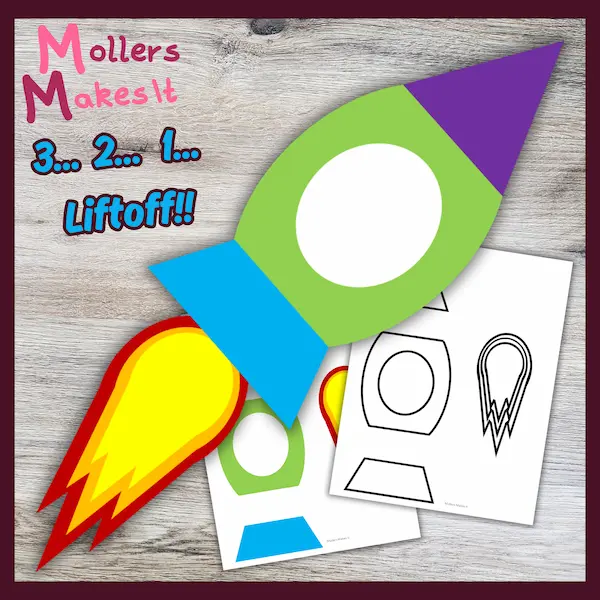 Spaceship Craft Template, Cut And Glue - Mollers Makes It