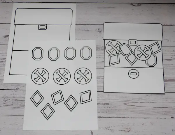 Treasure Chest Craft Template, Cut And Glue - Mollers Makes It
