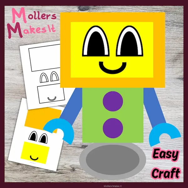 Fun Robot Craft Template - Mollers Makes It