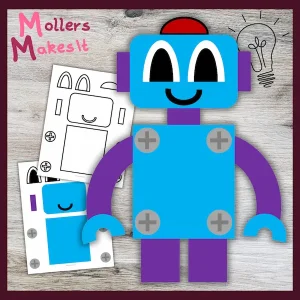 Reasonable Robot Paper Craft Template, Cut And Glue - Mollers Makes It