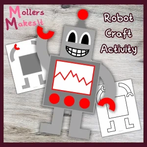 Reasonable Robot Paper Craft Template, Cut And Glue - Mollers Makes It