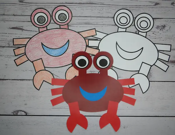 Crab Craft Template, Cut And Glue - Mollers Makes It