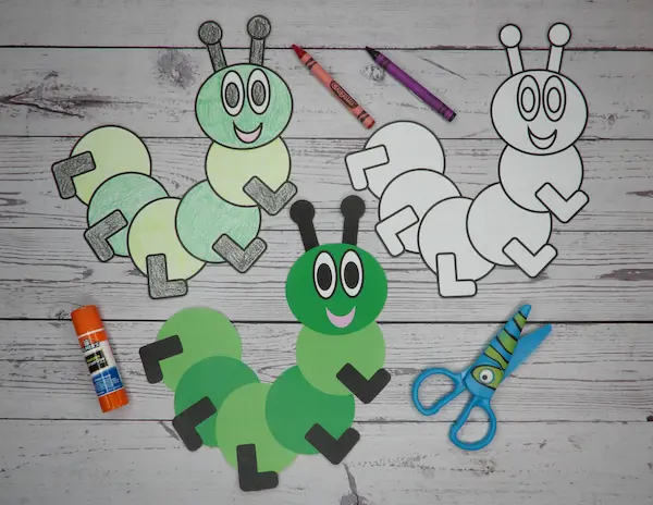 Colorful Caterpillar Craft Template - Cut And Glue Activity- Mollers ...