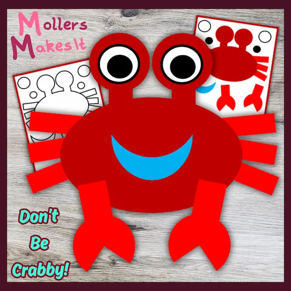 Crab Craft Template, Cut And Glue - Mollers Makes It