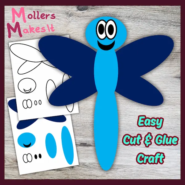 Delightful Dragonfly Craft Template, Cut And Glue - Mollers Makes It