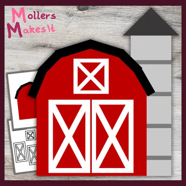 Big Red Barn Craft Template - Mollers Makes It
