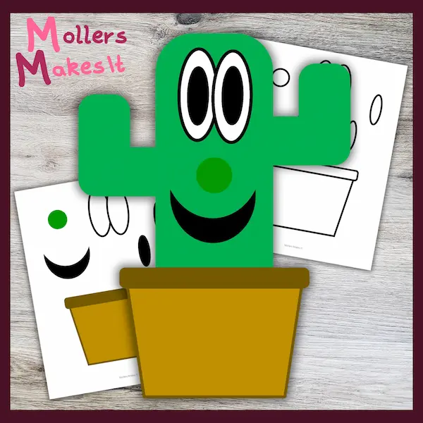 Sharp Cactus Craft Template - Mollers Makes It