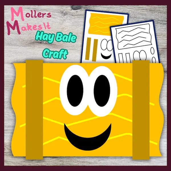 Happy Hay Bale Craft Template - Mollers Makes It