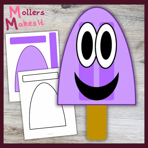 Powerful Purple Popsicle Craft Template - Mollers Makes It