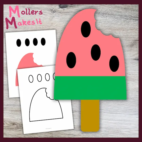 Wild Watermelon Popsicle Craft Template - Mollers Makes It