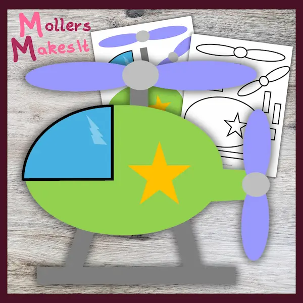 Helicopter Craft Template - Mollers Makes It