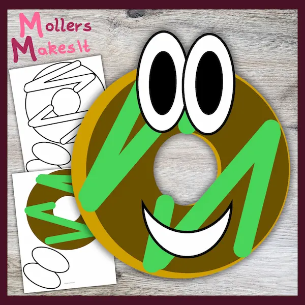 Smiling Donut Craft Template - Mollers Makes It