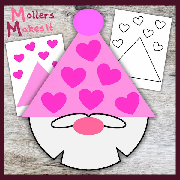 Valentine Gnome Craft Template - Mollers Makes It