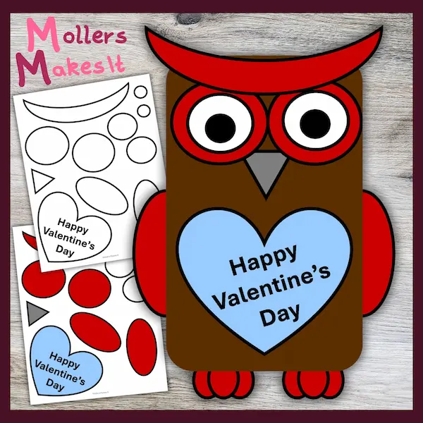 Valentine Owl Craft Template - Mollers Makes It
