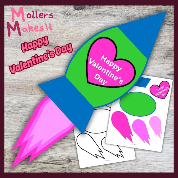 Valentine Rocket Craft Template - Mollers Makes It