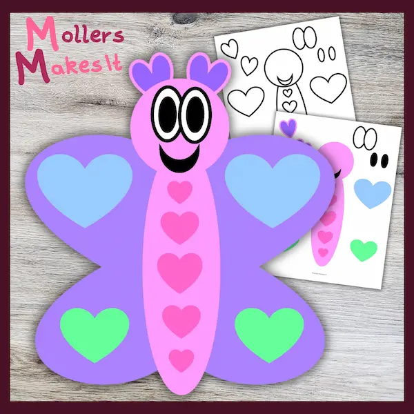 Valentine Butterfly Craft Template - Mollers Makes It