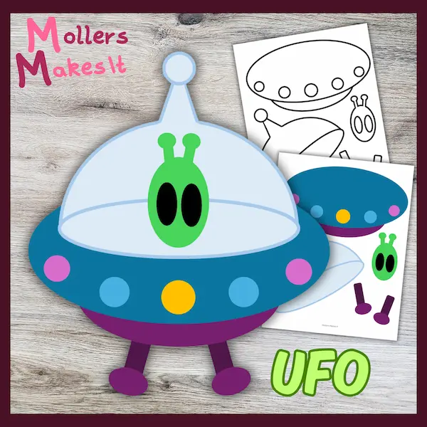 Alien Spaceship Craft Template - Mollers Makes It