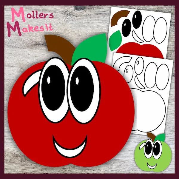 Apple Craft Template For Kids - Mollers Makes It