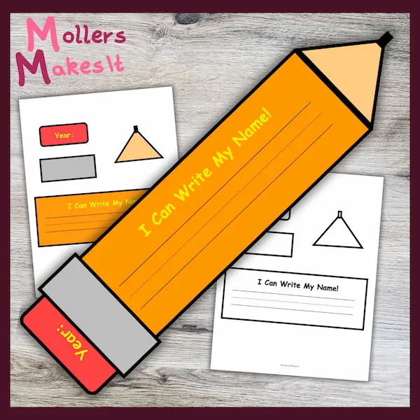 Name Pencil Craft Template - Mollers Makes It
