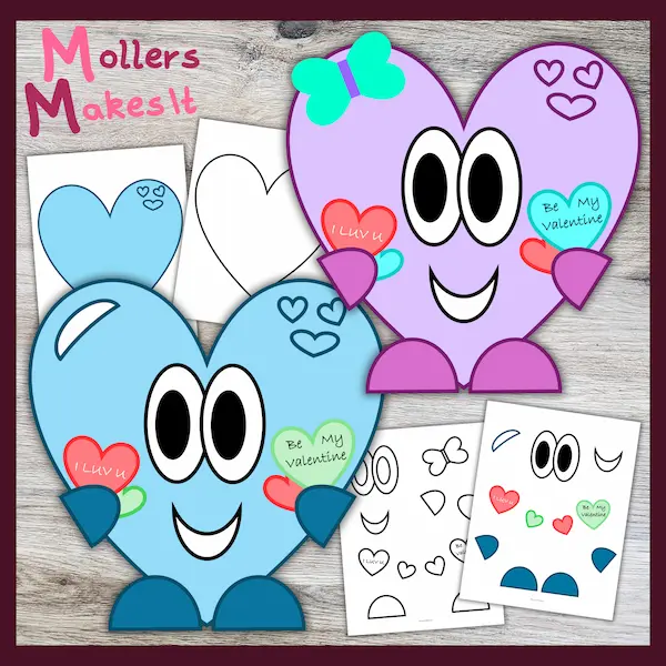 Heart Buddies Craft Template - Mollers Makes It