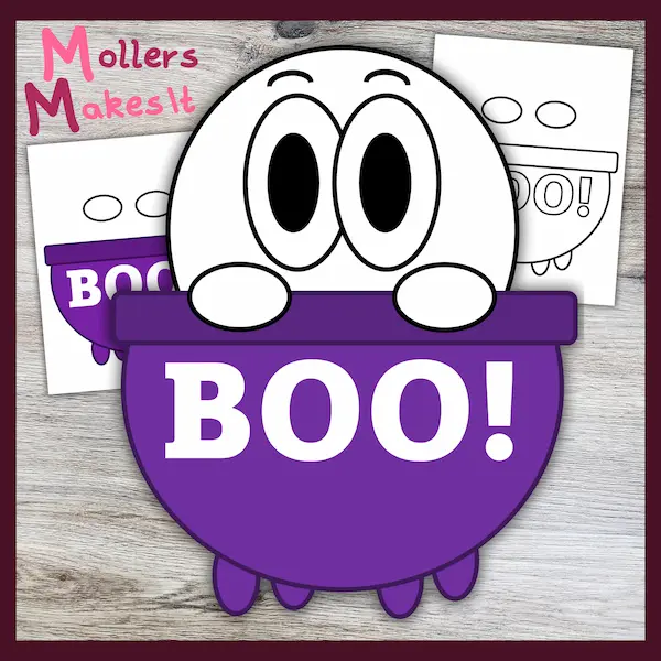Ghost In Cauldron Craft Template - Mollers Makes It