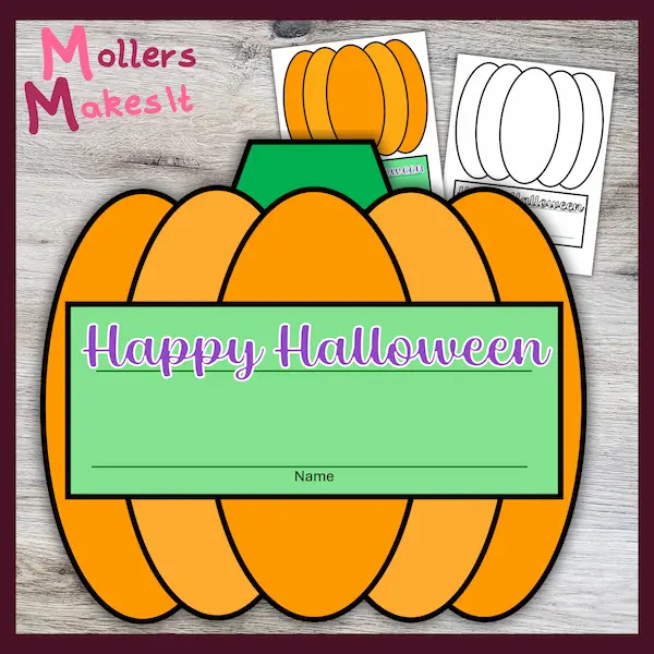 Halloween Name Pumpkin Craft Template - Mollers Makes It