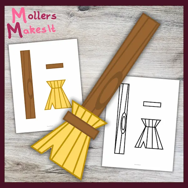 Witch Broom Craft Template - Mollers Makes It