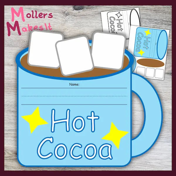 Blue Name Hot Cocoa Craft Template - Mollers Makes It