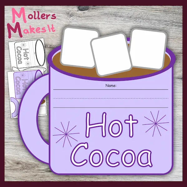 Purple Name Hot Cocoa Craft Template - Mollers Makes It