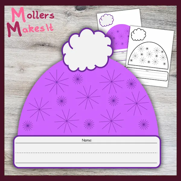Purple Name Hat Craft Template - Mollers Makes It