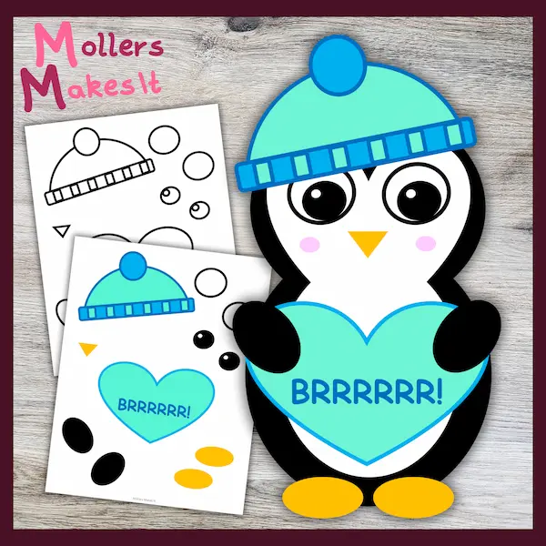 Snow Penguin Craft Template - Mollers Makes It