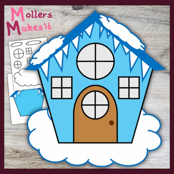 Winter Cabin Craft Template - Mollers Makes It
