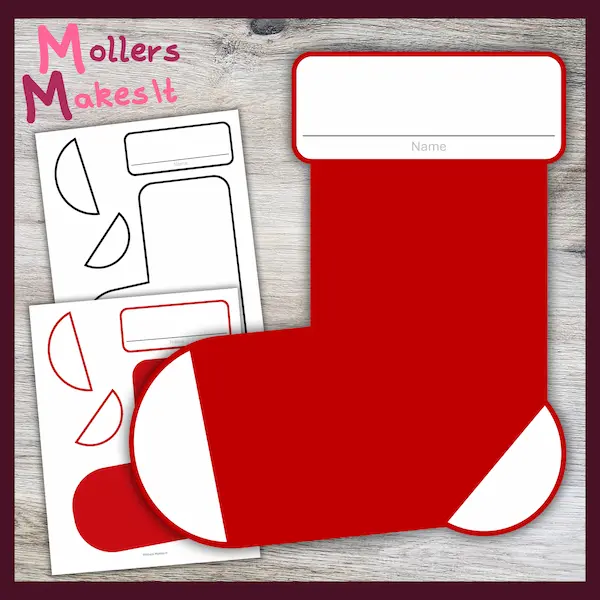Red Stocking Craft Template - Mollers Makes It