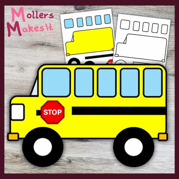 School Bus Craft Template - Mollers Makes It